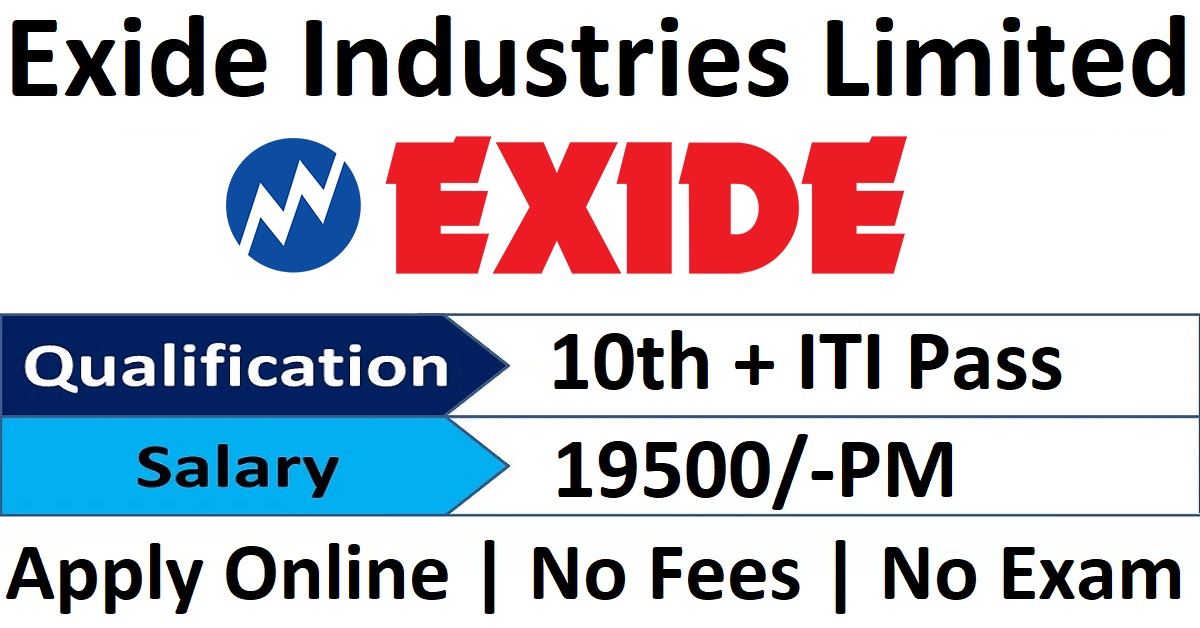 Exide Industries Limited Recruitment 2025 Apply Online - Eporasona.Com