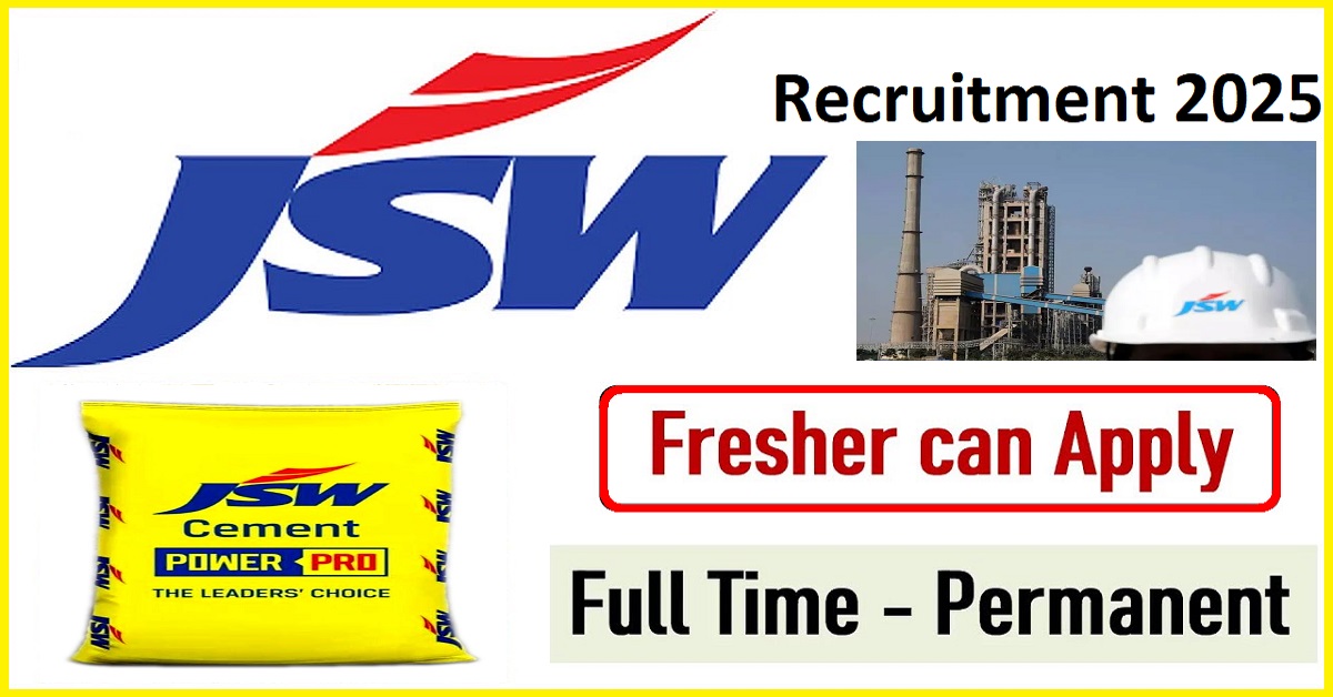 JSW Cement Company Recruitment 2025 Apply Online - Eporasona.Com