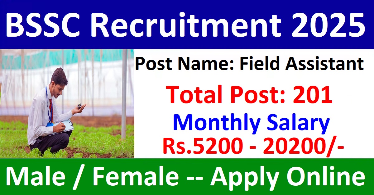BSSC Field Assistant Recruitment 2025 Apply Online - Eporasona.Com